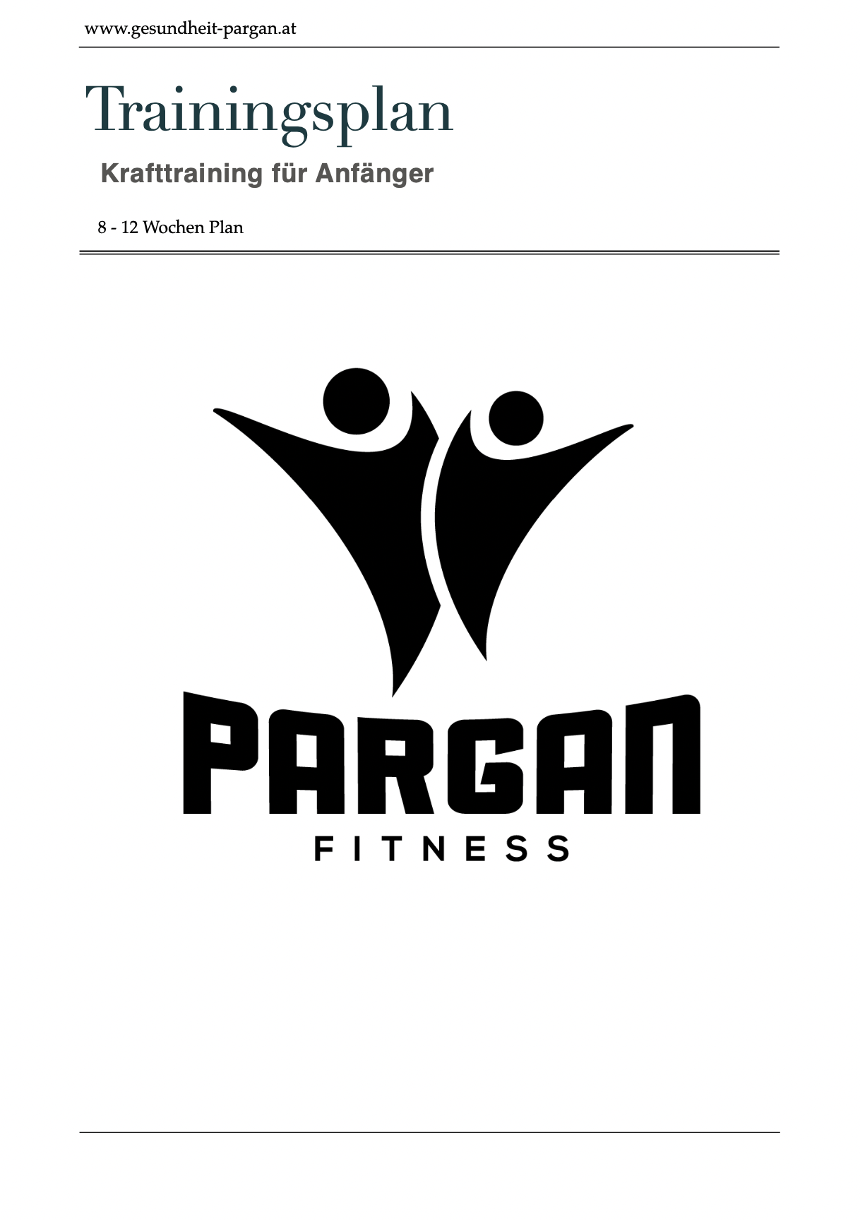 Trainingsplan Standard | www.gesundheit-pargan.at